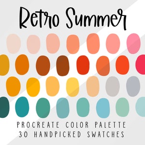Retro Summer Vintage Procreate Color Palette Color Swatches - Etsy