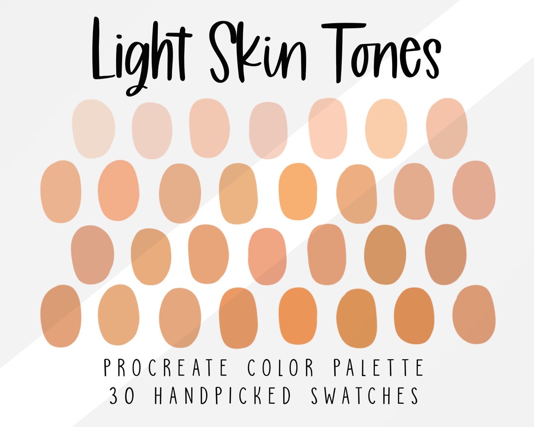 Light Skin Tones Color Palette for Procreate, Portrait Color Palette ...