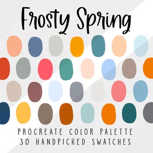 Frosty Spring, Spring Procreate Color Palette, Spring Themed Color ...