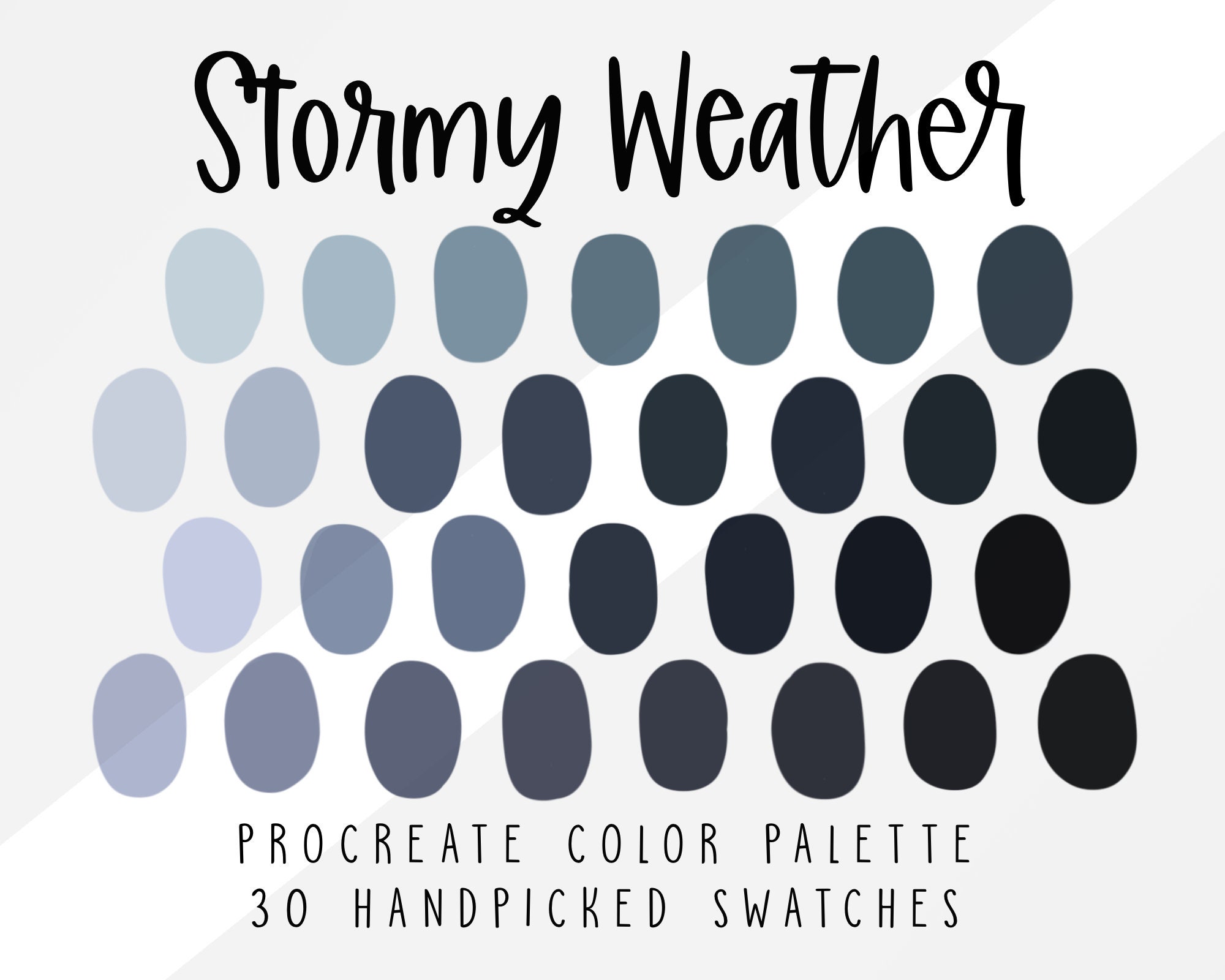 Stormy Weather Gray Procreate Color Palette Color Swatches - Etsy