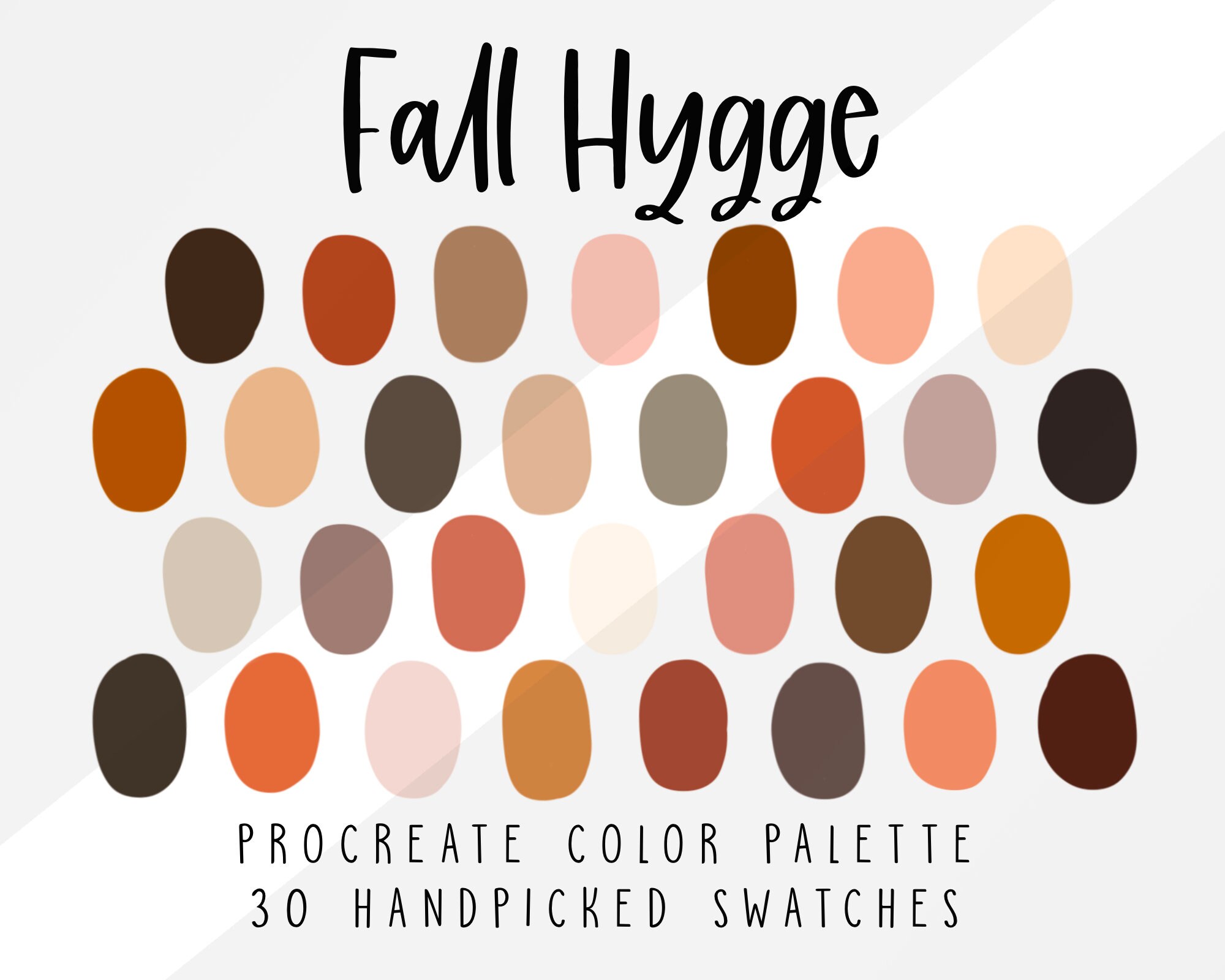 Fall Hygge Procreate Color Palette Fall Color Swatches Etsy