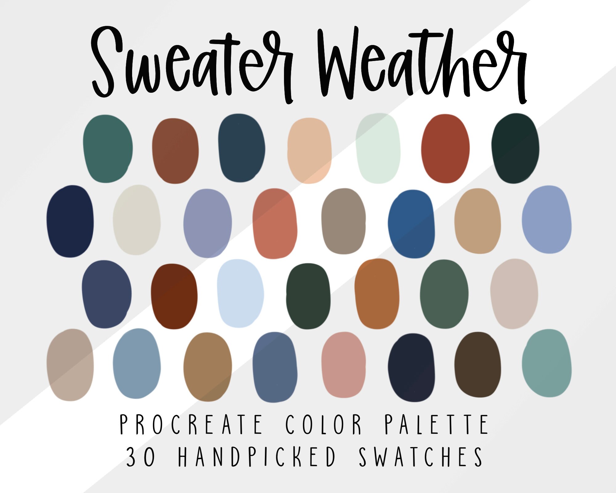 Sweater Weather Fall Winter Procreate Color Palette Hygge | Etsy