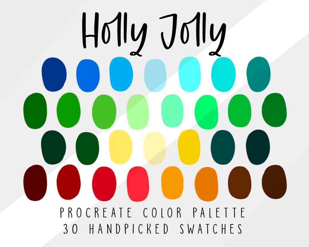Holly Jolly, Winter Procreate Color Palette, Christmas Themed Color ...