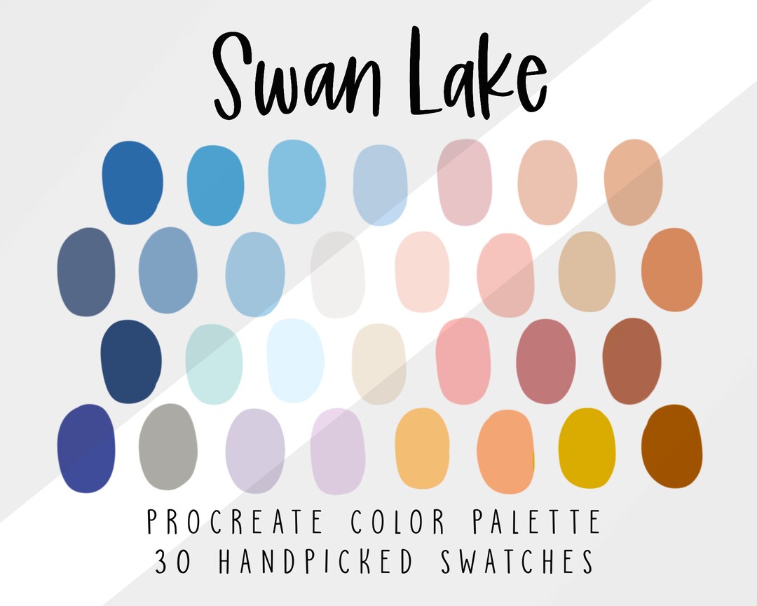 Swan Lake, Winter Procreate Color Palette, Snow Themed Color Swatches ...