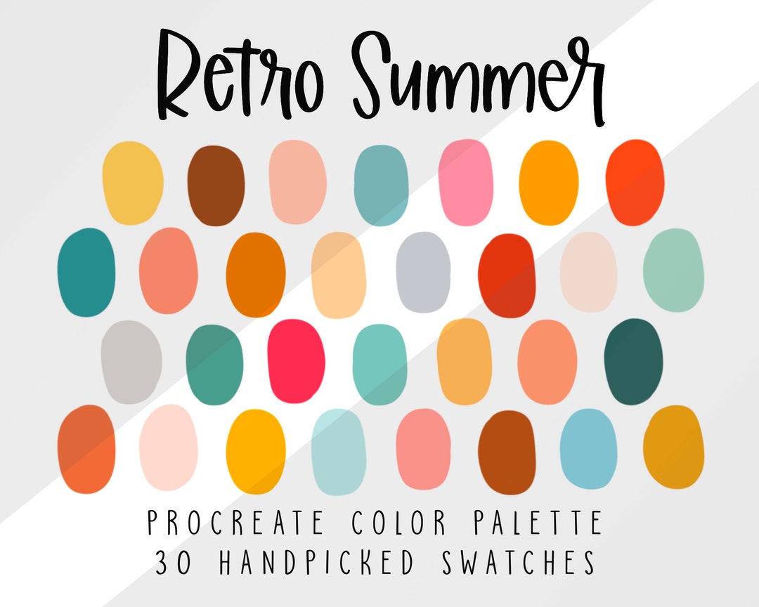 Retro Summer Vintage Procreate Color Palette Color Swatches Etsy