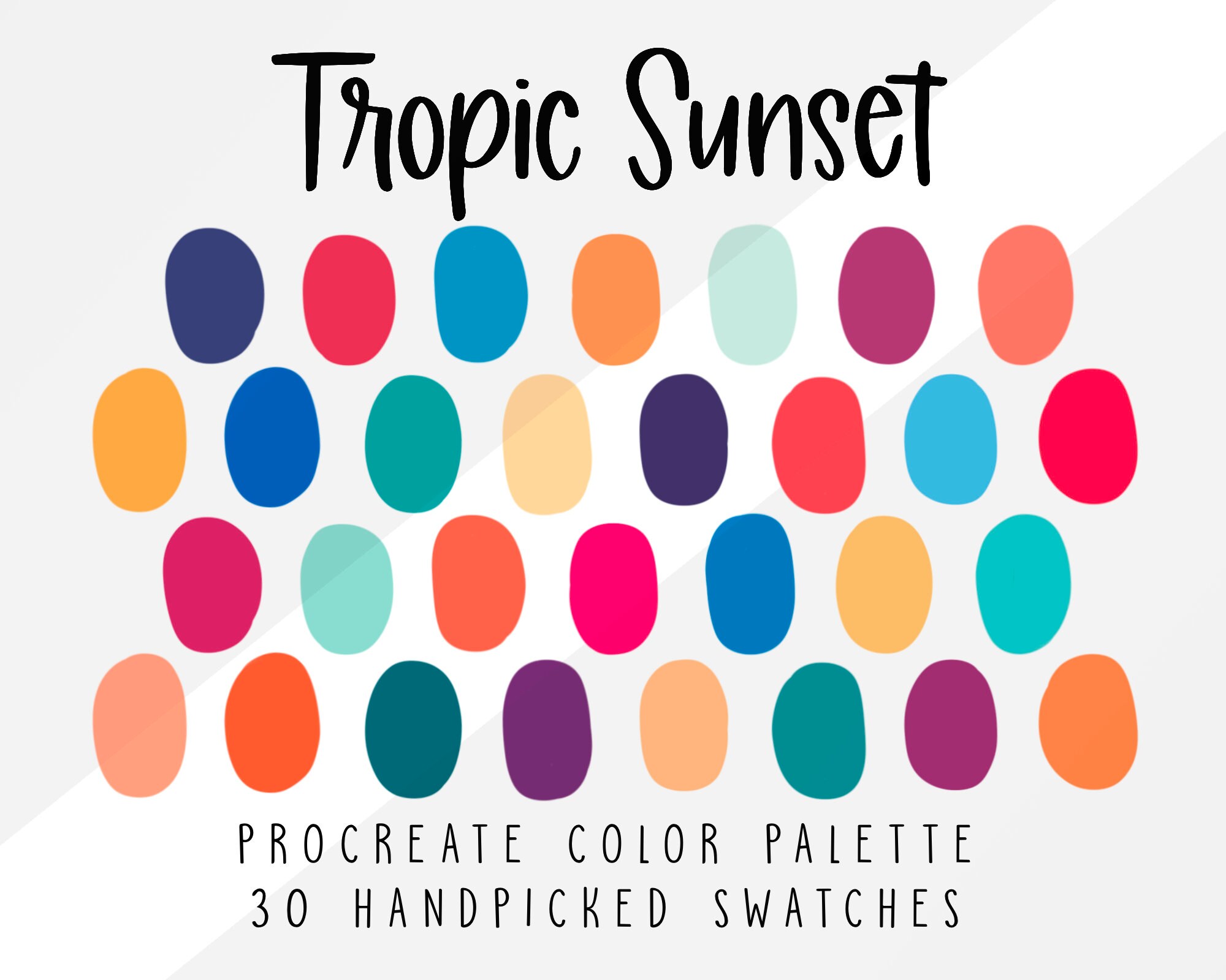 Tropic Sunset Procreate Color Palette Color Swatches - Etsy