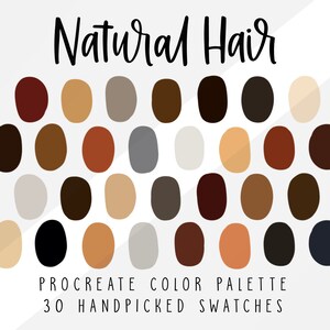 Natural Hair Color Palette for Procreate, Portrait Color Palette, Color ...