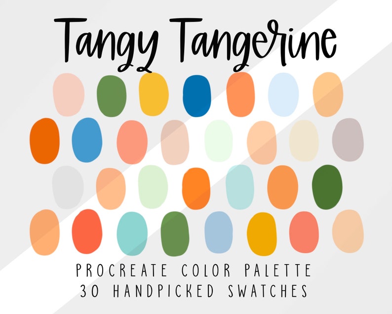 Tangy Tangerine Procreate Color Palette Color Swatches iPad | Etsy