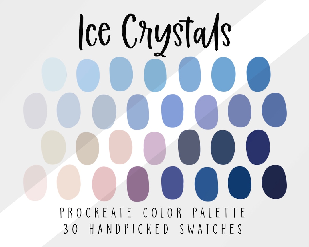 Ice Crystals, Winter Procreate Color Palette, Snow Themed Color ...