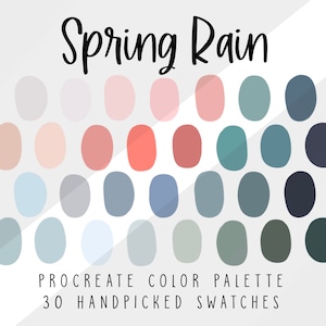 Spring Rain Procreate Color Palette Color Swatches | Etsy