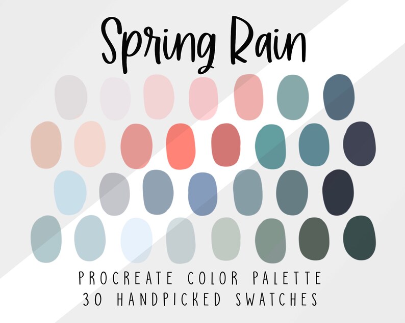 Spring Rain Procreate Color Palette Color Swatches - Etsy