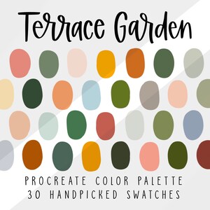Terrace Garden, Floral Procreate Color Palette, Color Swatches ...