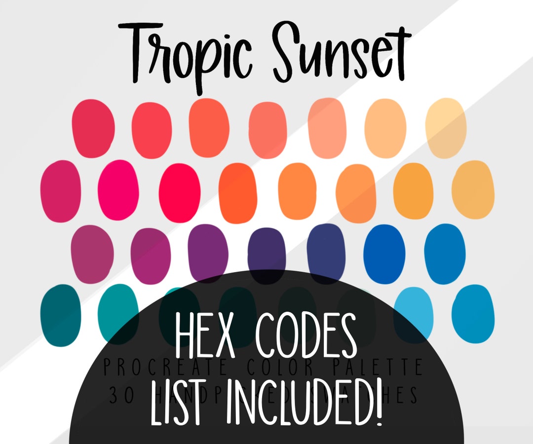 Tropic Sunset Color Palette, Color Swatches, Hex Codes Included ...