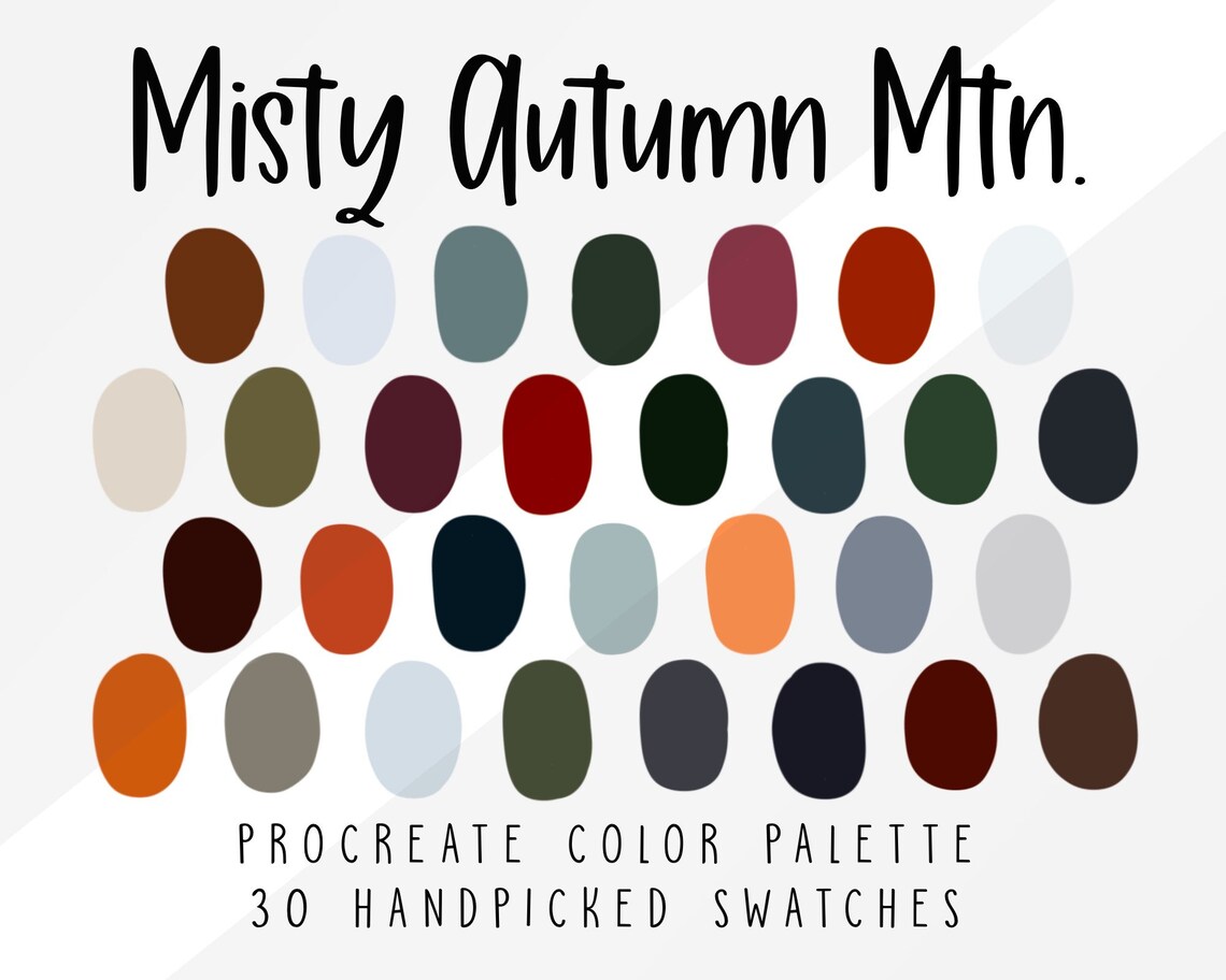 Autumn Procreate Color Palette Procreate Palette Falling - Etsy