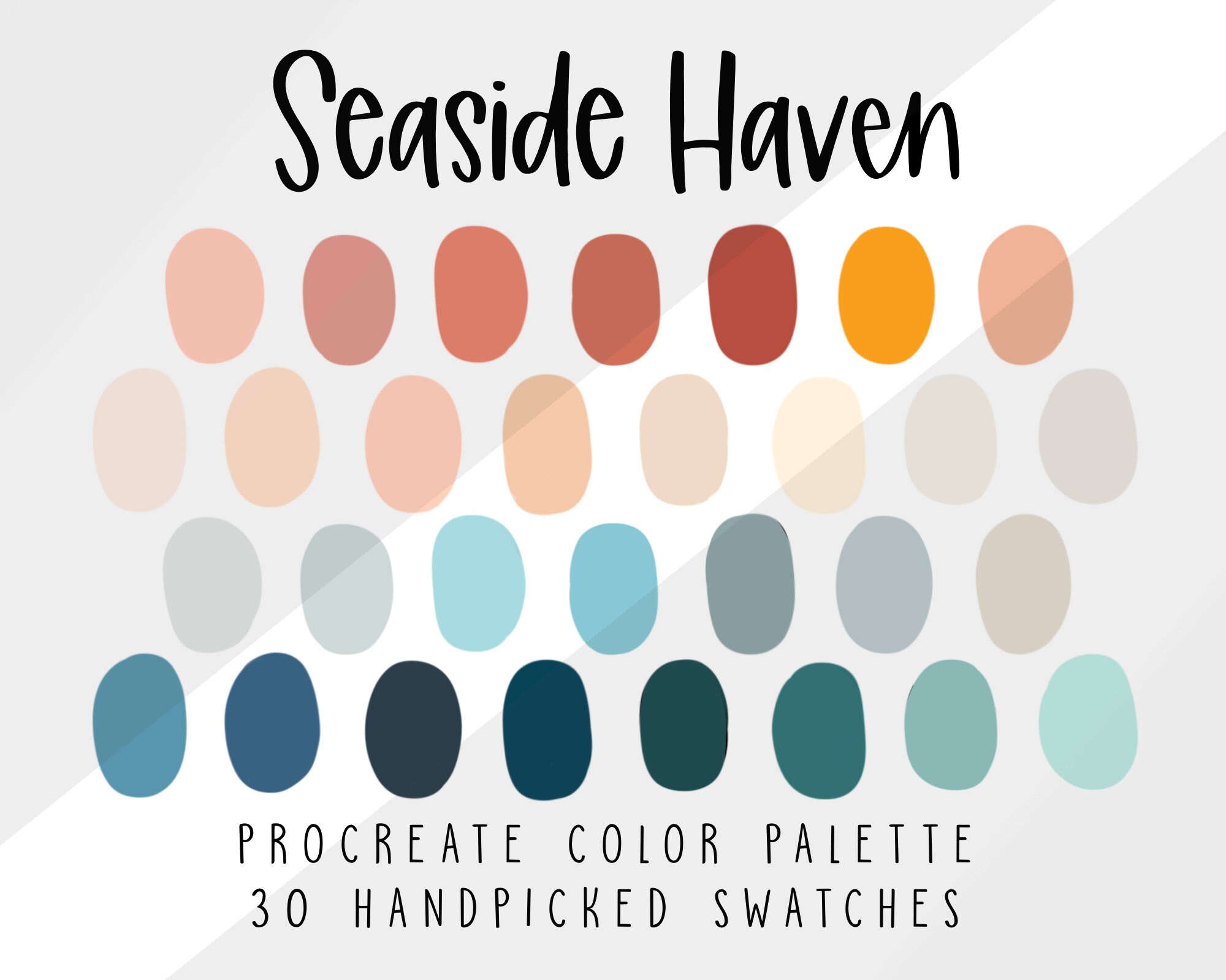 Ocean Procreate Color Palette Blush Color Swatches Procreate - Etsy