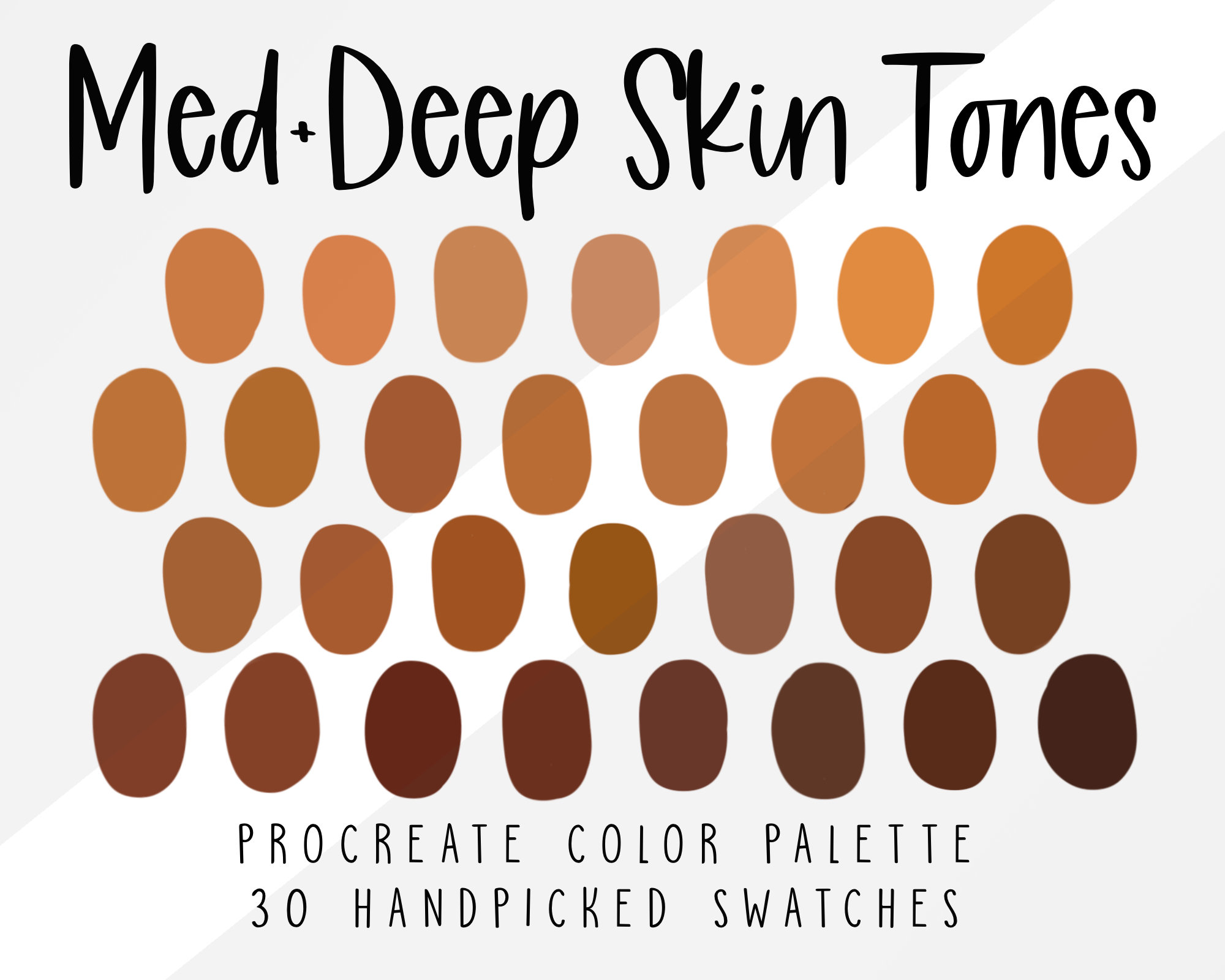 Medium Deep Skin Tones Color Palette for Procreate Portrait - Etsy