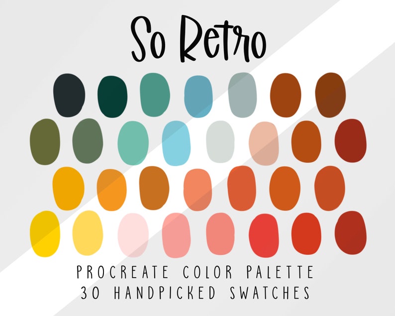 Retro Vintage Procreate Color Palette Color Swatches 70s - Etsy