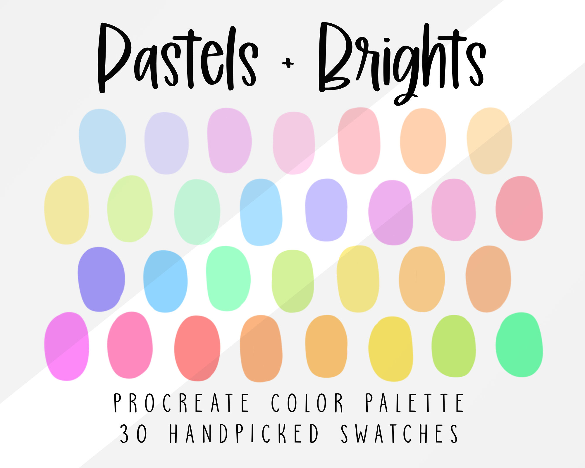 Pastels & Brights Procreate Color Palette Color Swatches | Etsy