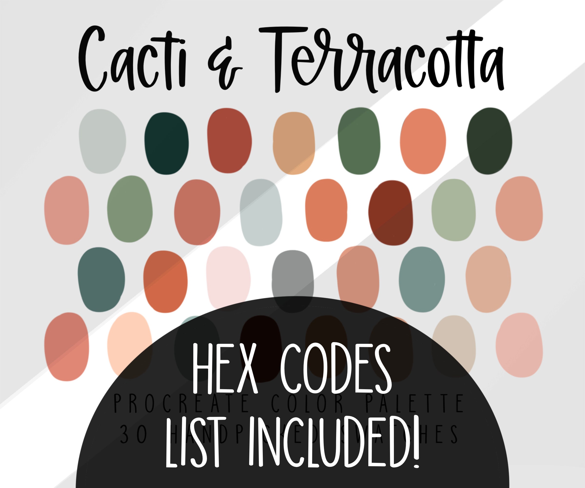 Cactus Terracotta Color Palette Color Swatches Hex Codes - Etsy
