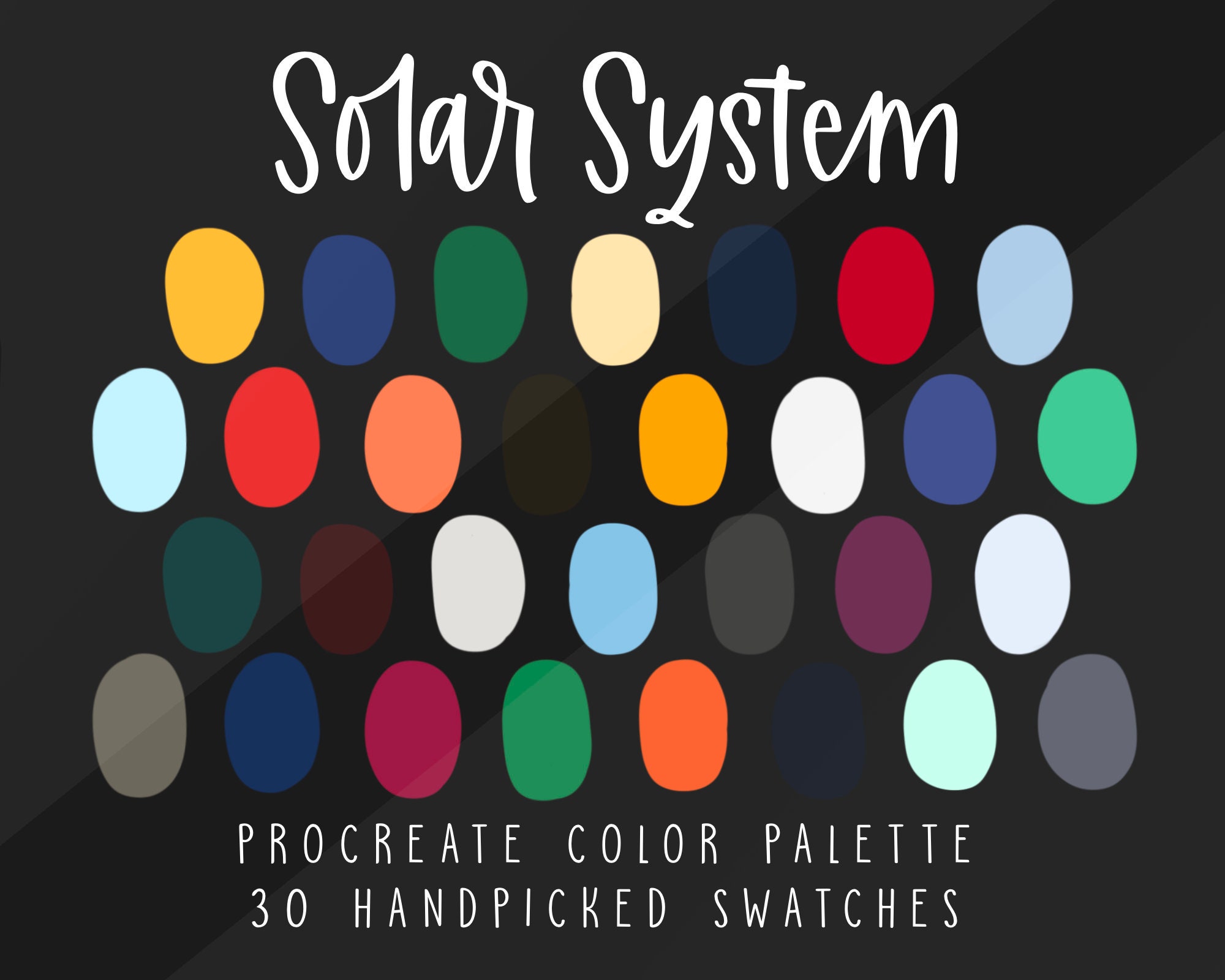 Solar Sustem Procreate Color Palette Color Swatches - Etsy