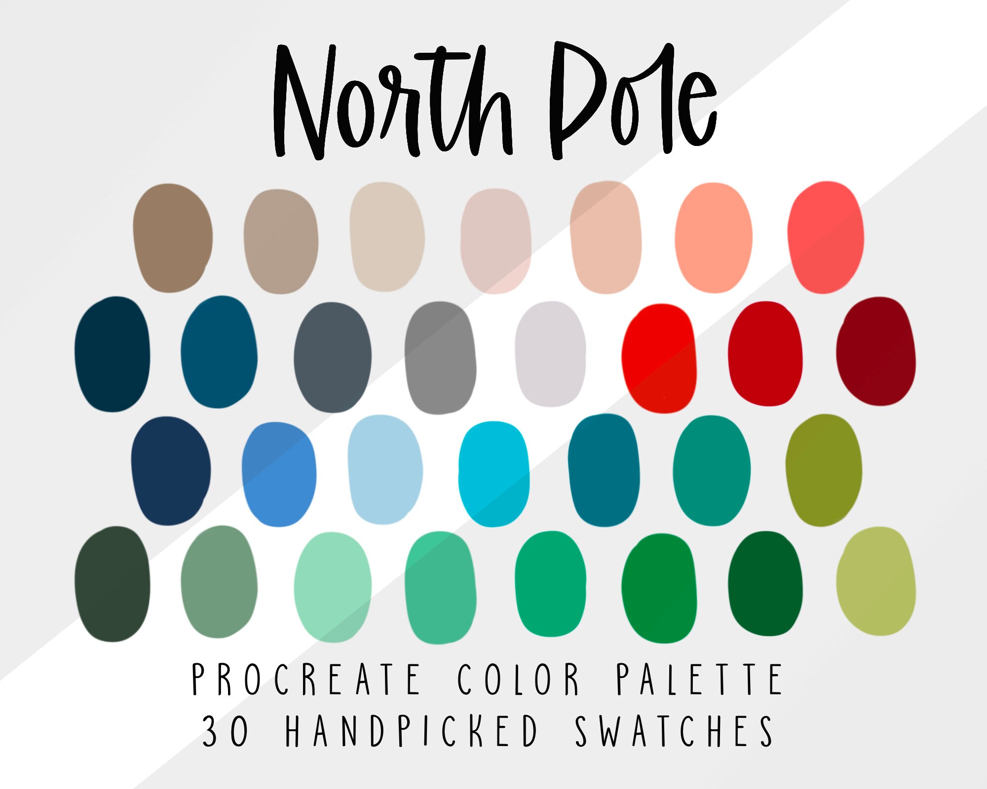 North Pole Colors Winter Procreate Color Palette Christmas - Etsy