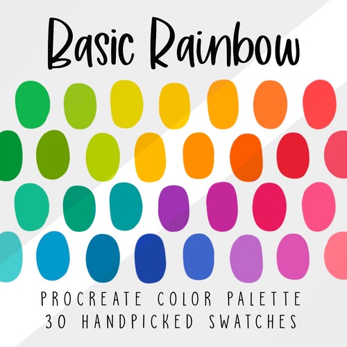 Neon Rainbow Procreate Color Palette 30 Color Swatches - Etsy