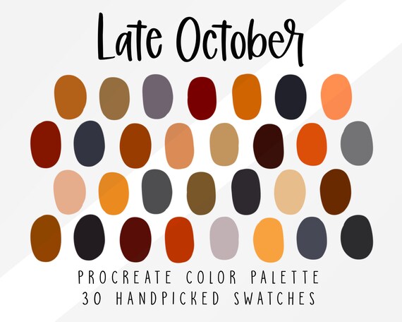 October Fall Procreate Color Palette Procreate Palette Tool - Etsy