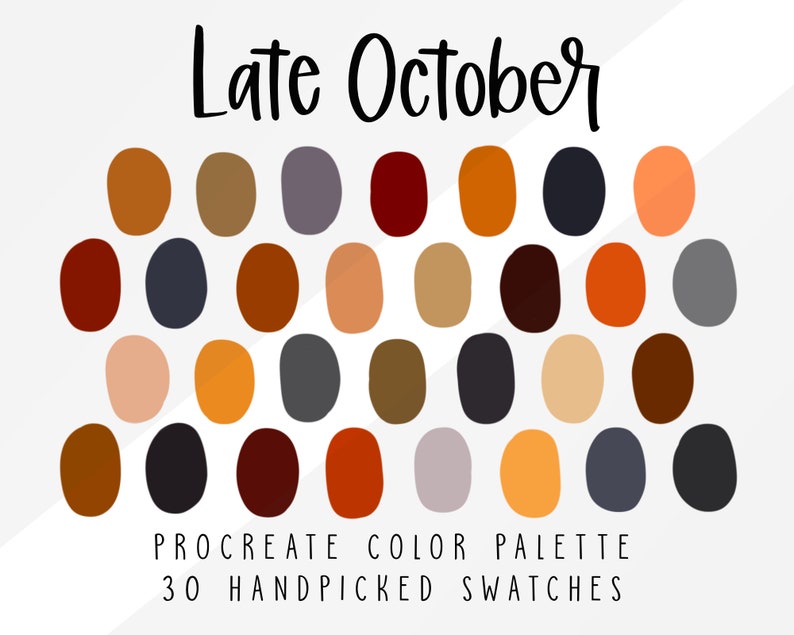 October Fall Procreate Color Palette Ipad Procreate Tools | Etsy