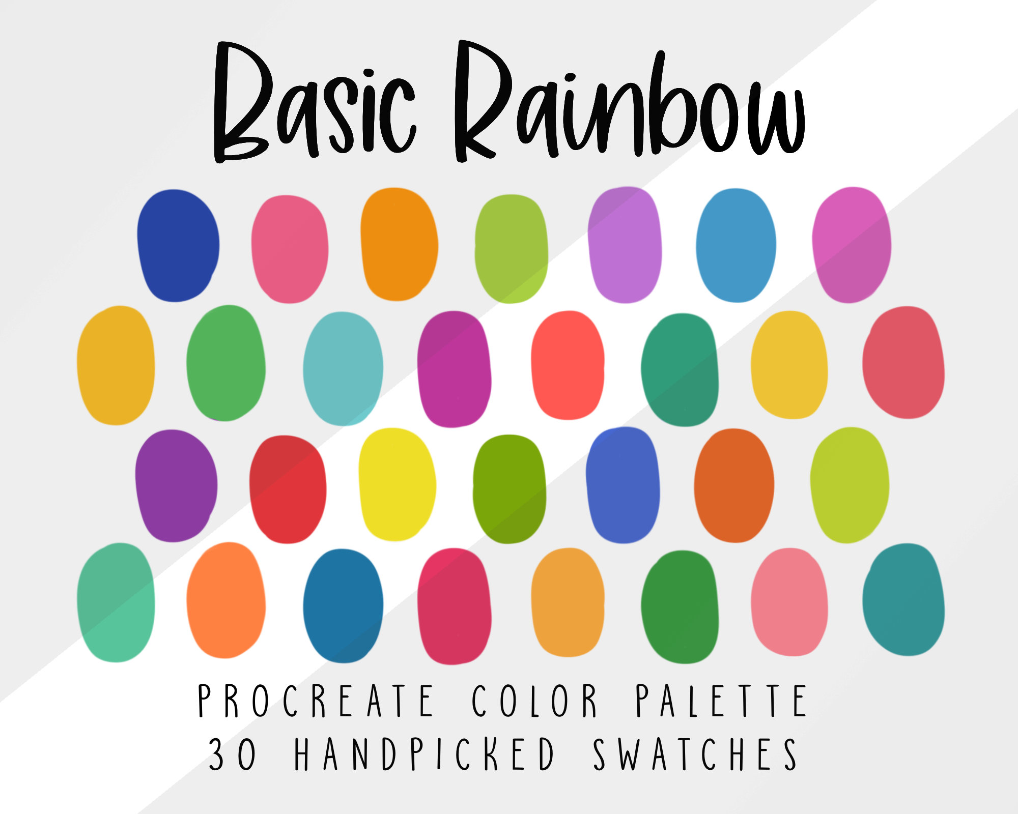 Basic Rainbow Color Palette Color Swatches Hex Codes | Etsy