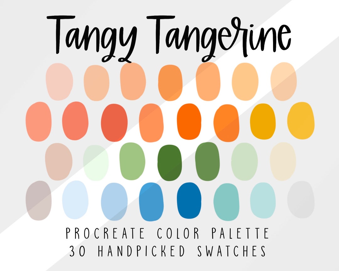 Tangy Tangerine Procreate Color Palette Color Swatches - Etsy