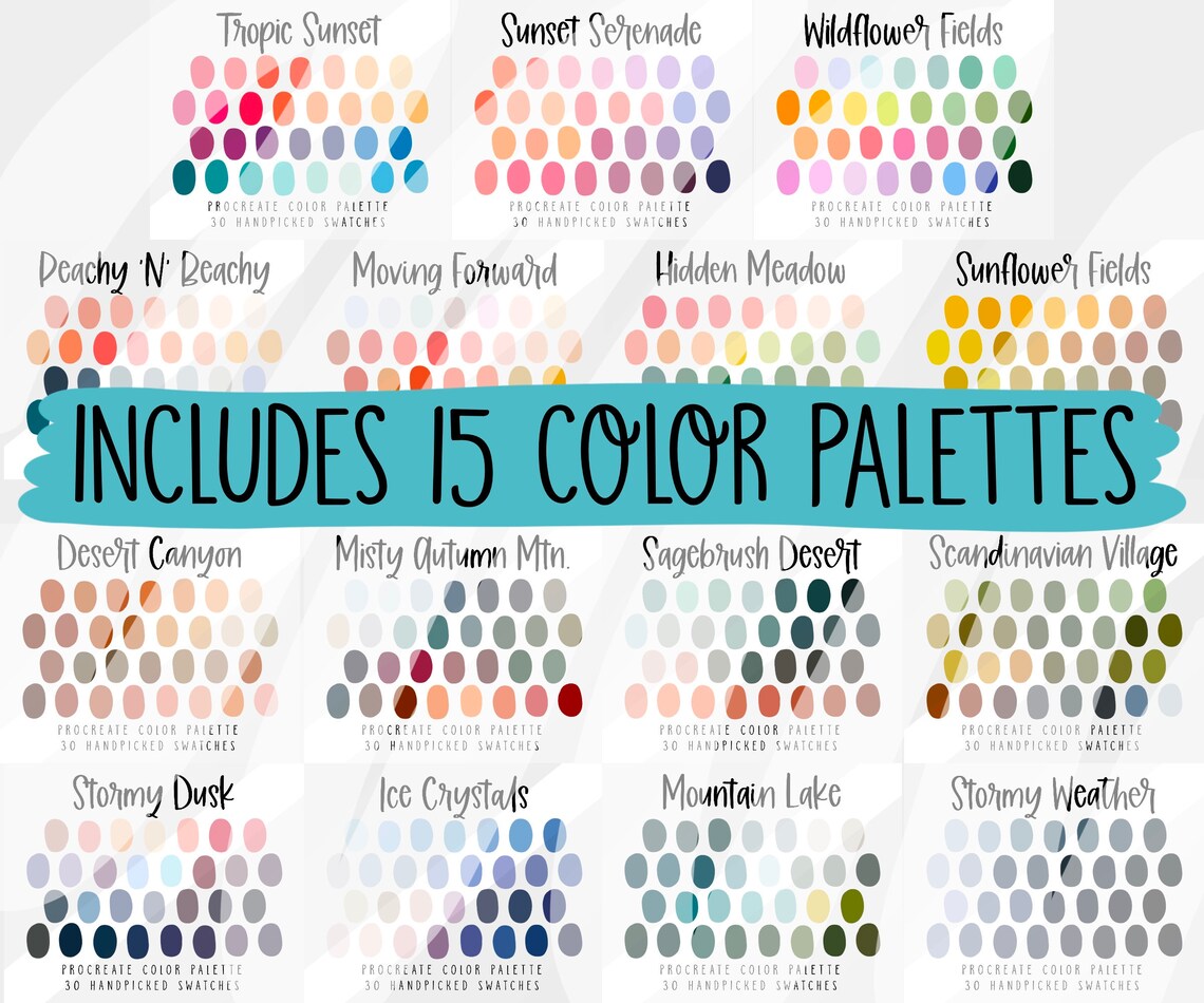 Travel Color Palette Bundle Procreate Color Palette - Etsy