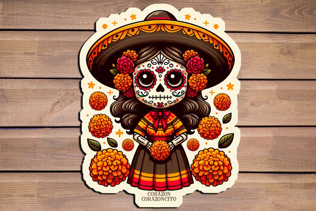 Mexican Stickers, Latina Stickers, Dia De Los Muertos, Day of the Dead ...