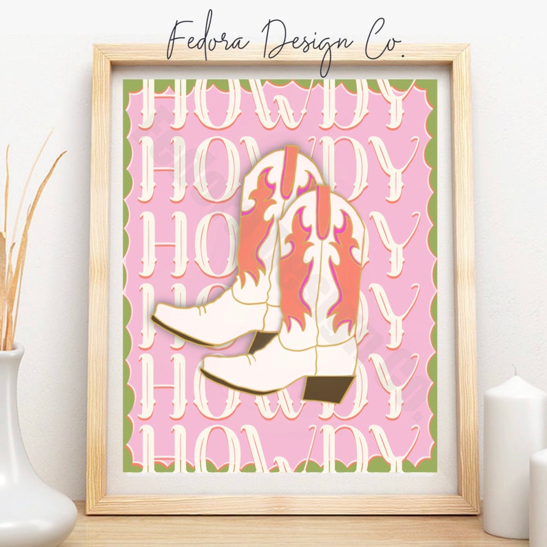 Howdy Cowboy Boots Digital Download Printable Artwork - Etsy