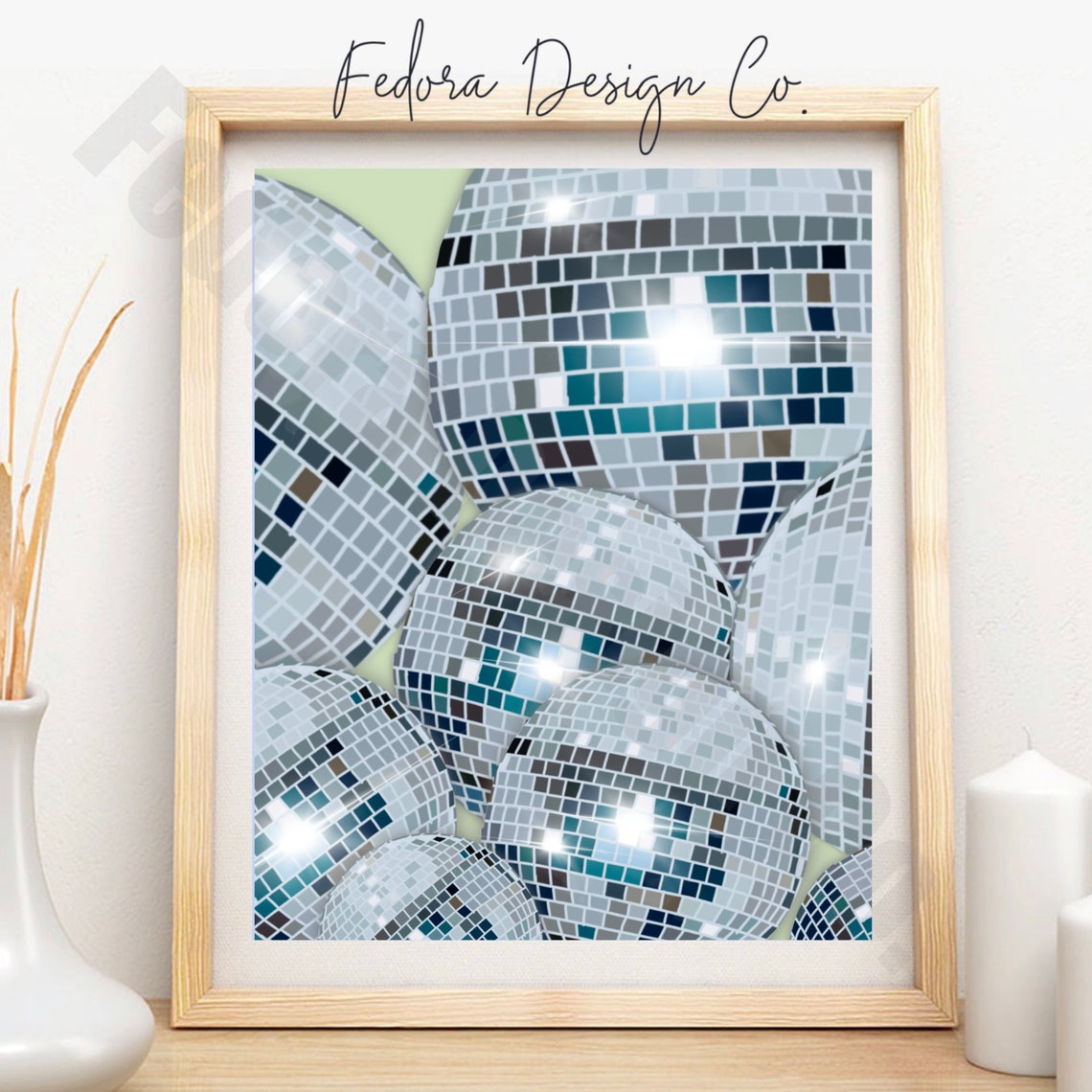 Disco Balls Printable Wall Art Digital Download Disco | Etsy