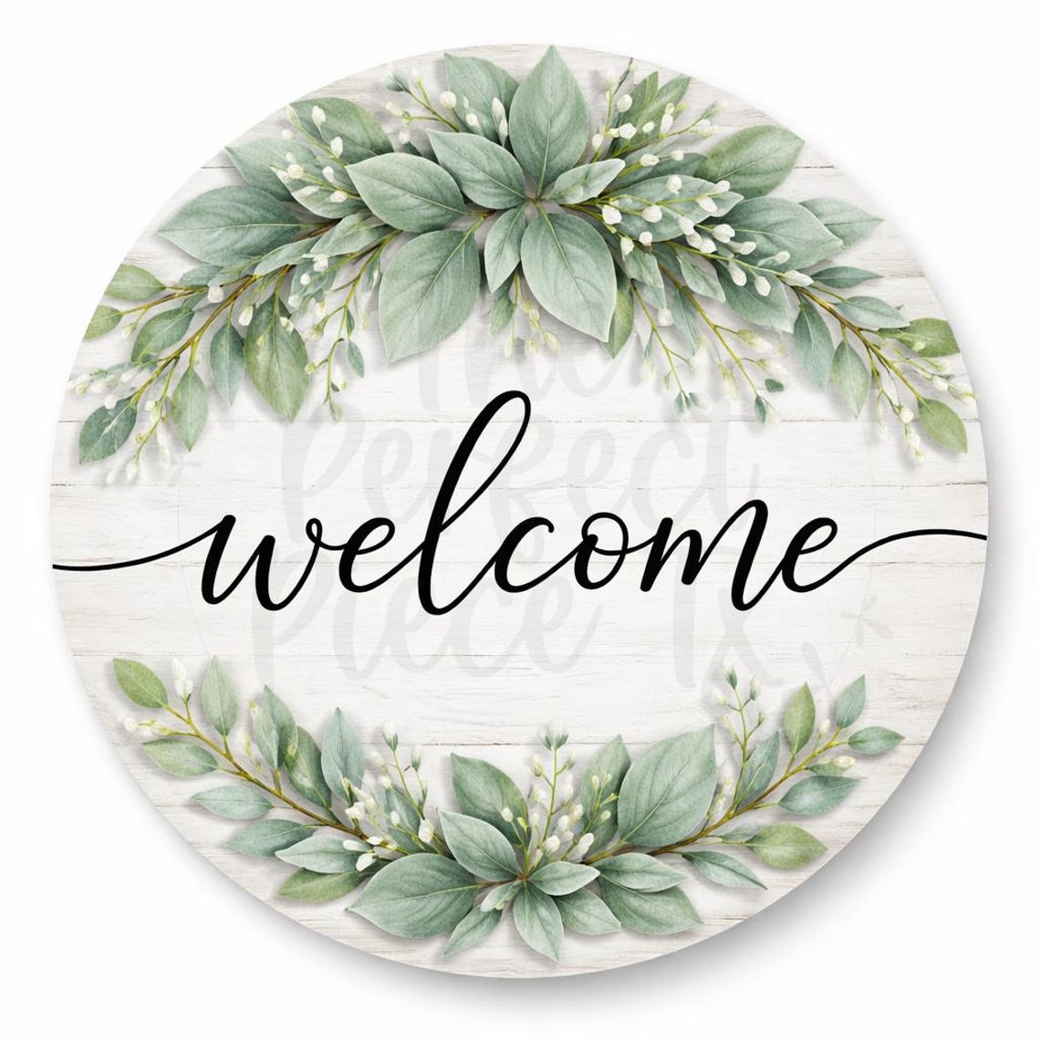 Lambs Ear Welcome Wreath Sign, Modern Farmhouse Decor - Etsy