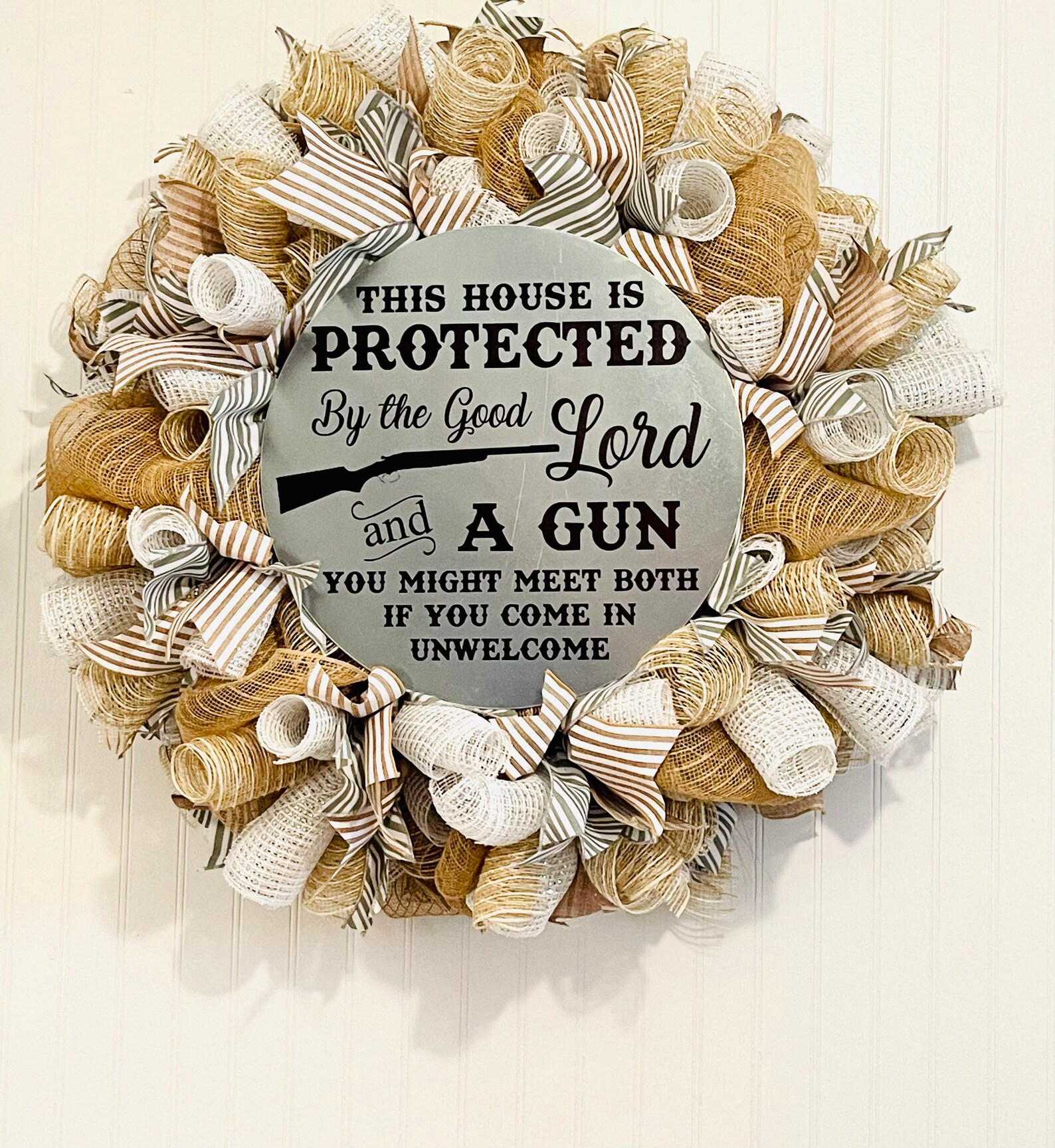 Gods Gun Wreath Protection Wreath Gun Wreath Everyday Home | Etsy