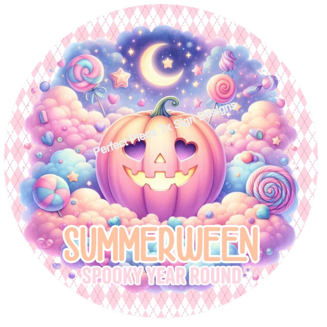 Summerween Wreath Sign, October Halloween Wreath Sign, Halloween Wreath ...