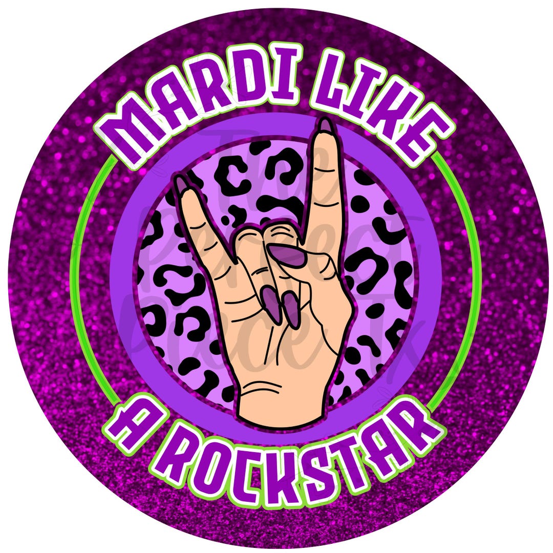 Mardi Like A Rockstar Wreath Sign: Glittered Uv-coated Decor - Etsy