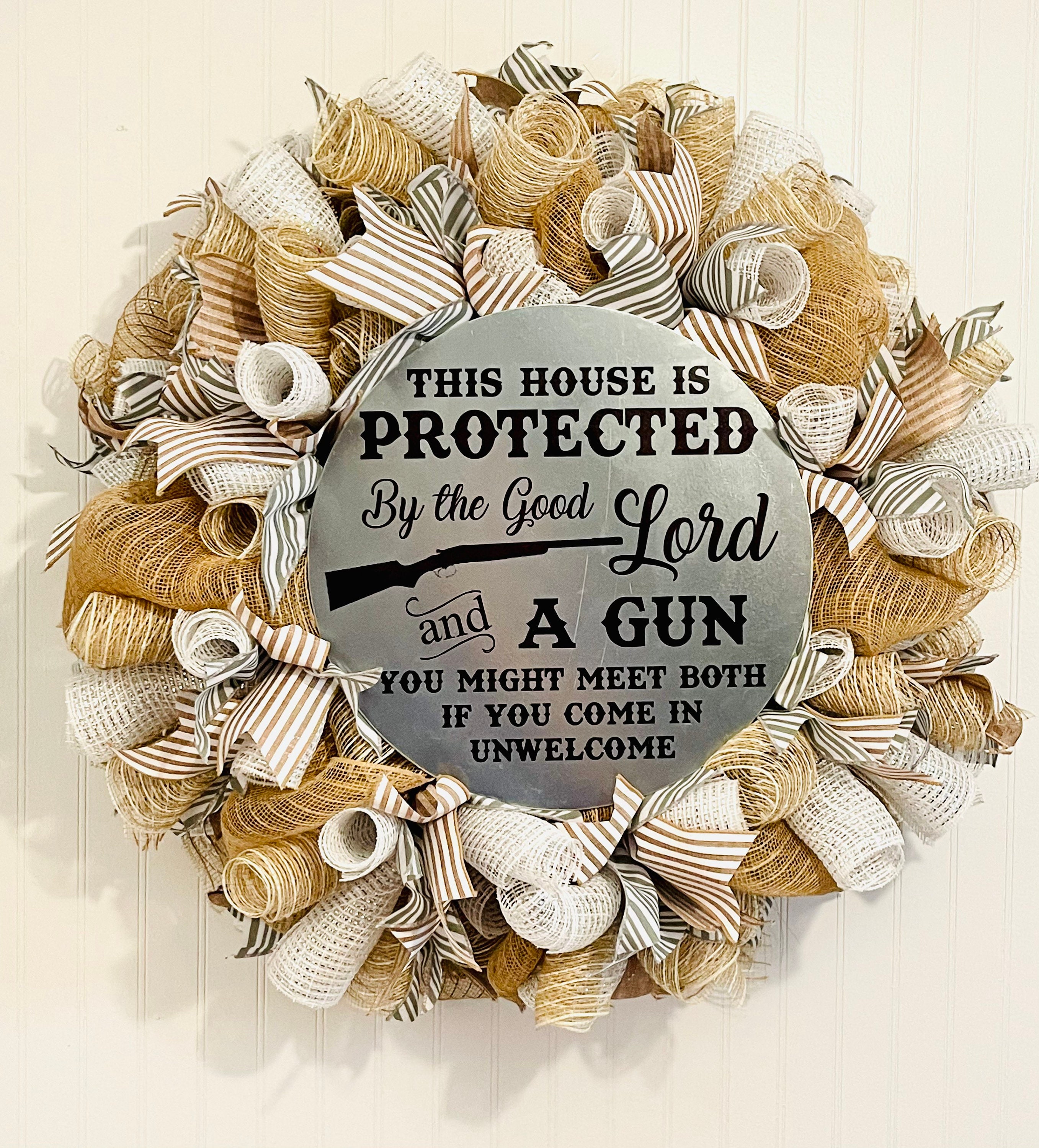 Gods Gun Wreath Protection Wreath Gun Wreath Everyday Home | Etsy