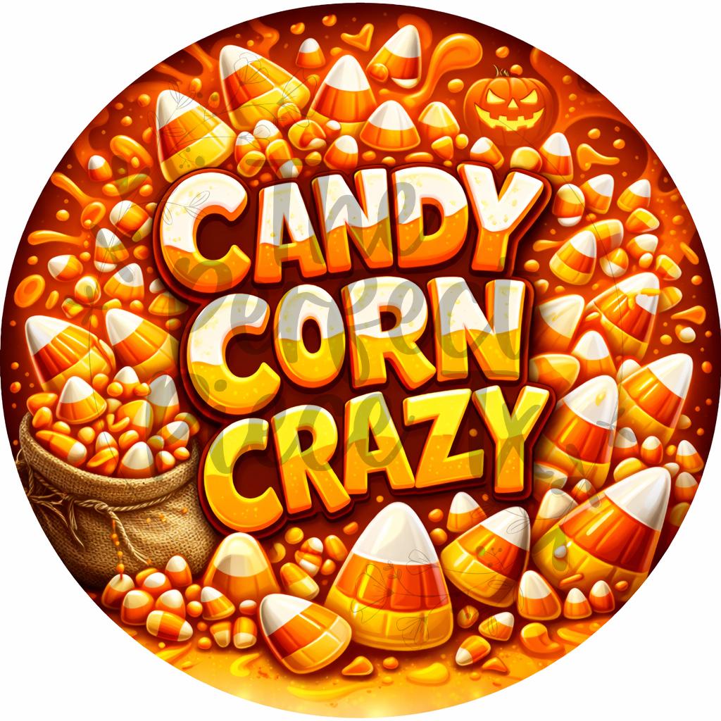 Candy Corn Crazy Wreath Sign, Candy Corn Halloween Wreath Signs ...