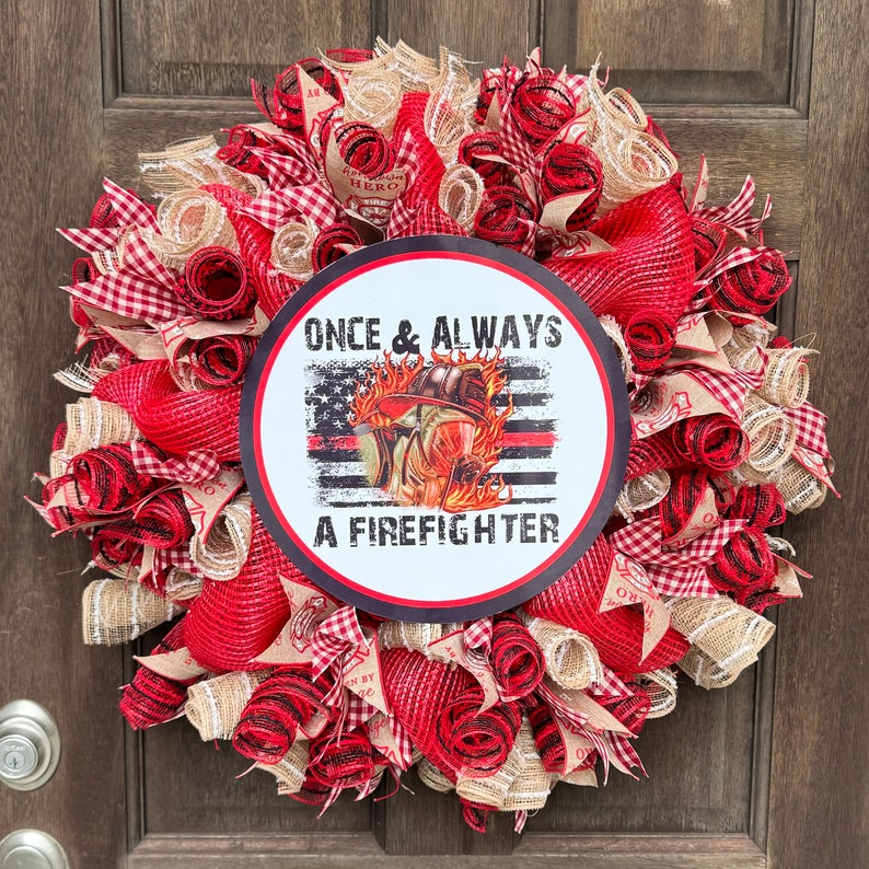 Firefighter Wreath, Firefighter Wreaths, Wreaths for Firefighters - Etsy