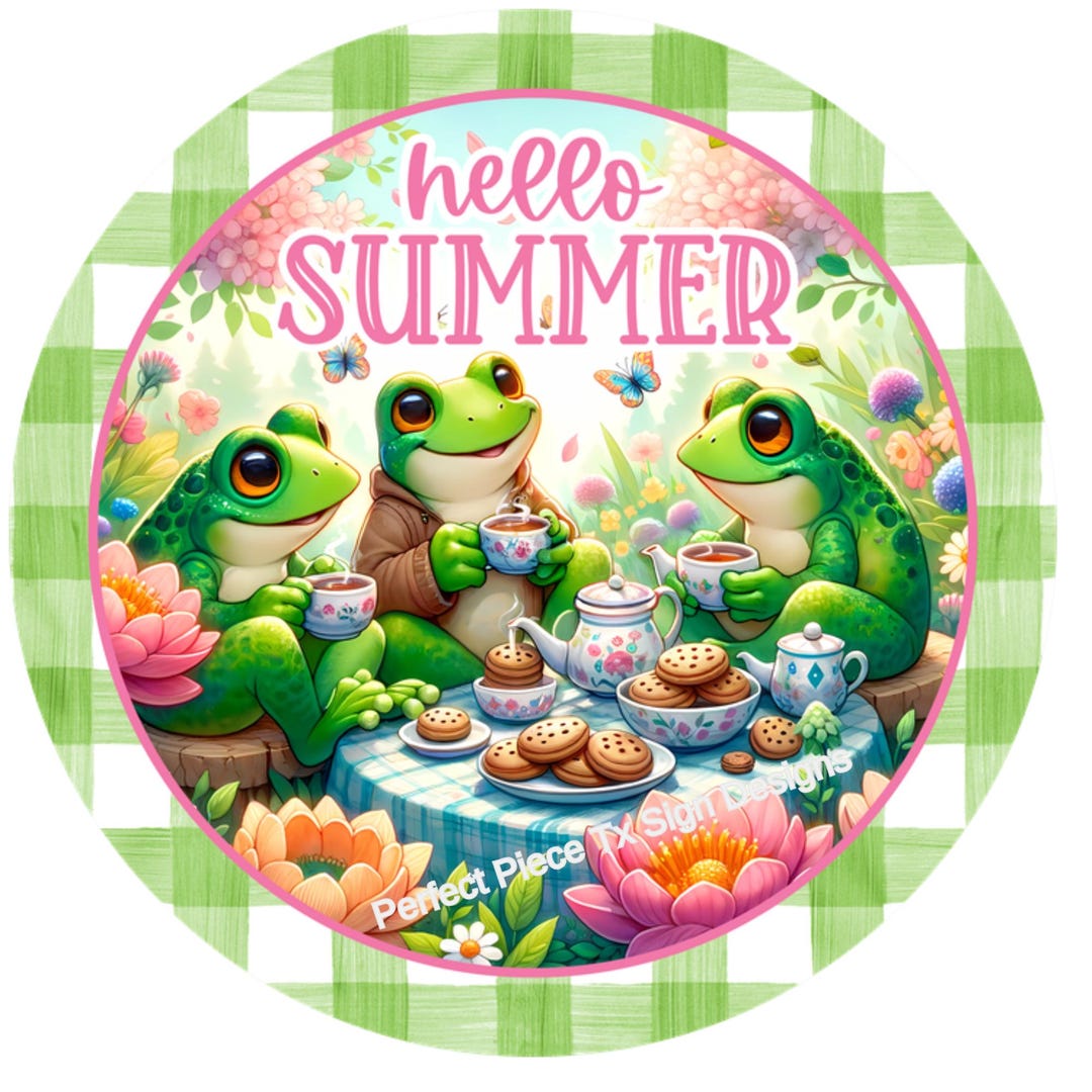 Hello Summer Frog Sign, Frog Wreath Signs, Frog Summer Wreath Sign - Etsy
