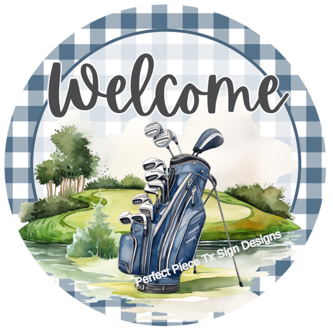 Golf Club Bag Wreath Sign , Golf Wreath Signs, Golf Wreath Sign, Golf ...