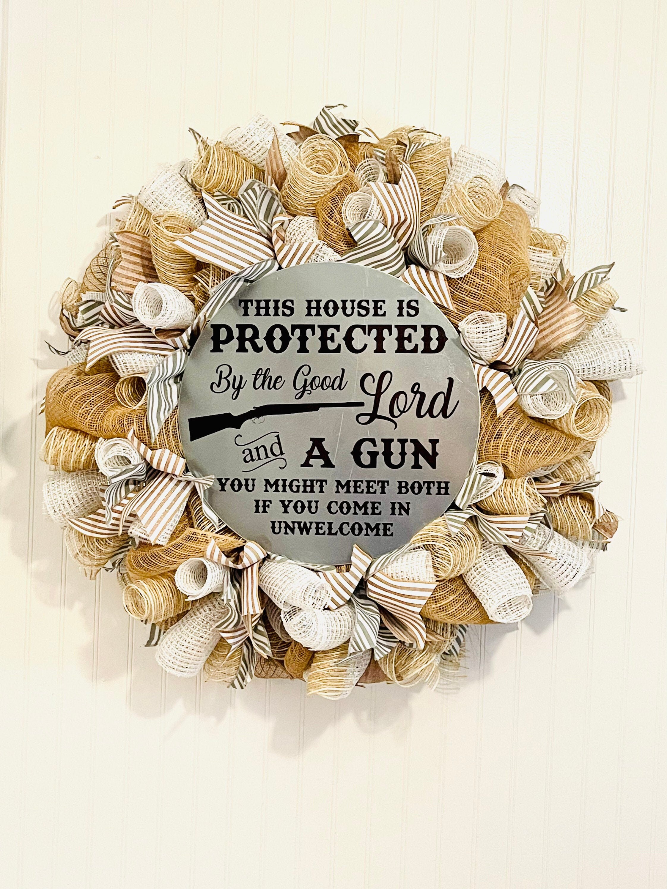 Gods Gun Wreath Protection Wreath Gun Wreath Everyday Home | Etsy