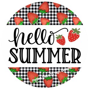 Hello Summer Strawberry Wreath Sign, Strawberry Summer Wreath Sign ...