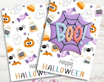 Halloween Cookie Card, Printable Halloween Cookie Card, 3.5x5in Cookie ...