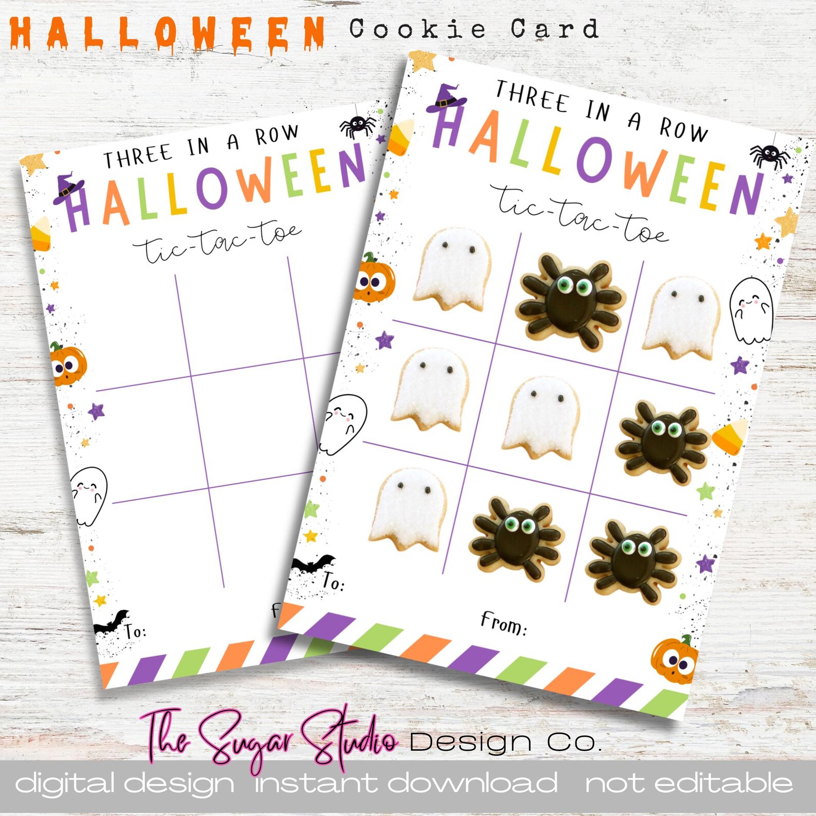 Halloween Cookie Card, Printable Halloween Cookie Card, 3.5x5in Cookie ...