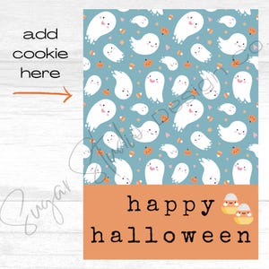 Printable Halloween Cookie Card: Ghost Design (digital Download) - Etsy