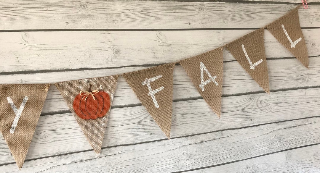Happy Fall Banner, Fall Burlap Banner, Classroom Banner - Etsy