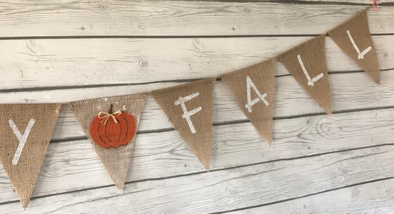 Happy Fall Banner Fall Burlap Banner Classroom Banner - Etsy